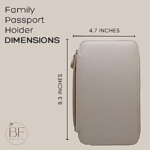 Leather Travel Document Holder - Family Passport & Boarding Pass Holder with Compartments & Slots
