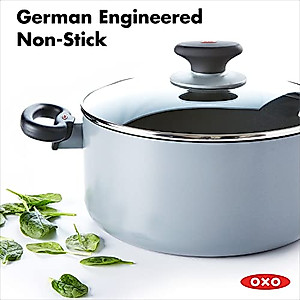 OXO SoftWorks Hard Anodized 5QT Stock Pot with Lid, 3-Layered German Engineered Nonstick Coating, Induction Suitable, Dishwasher Safe, Gray