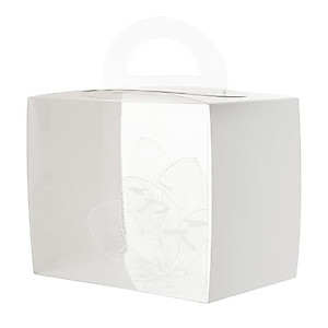 Restaurantware-5 Inch x 3.25 Inch Individual Cupcake Boxes, 100 Disposable Cupcake Display Boxes - With Handle, Lotus Accent, Clear Plastic Single Cupcake Containers, For Weddings Or Birthdays