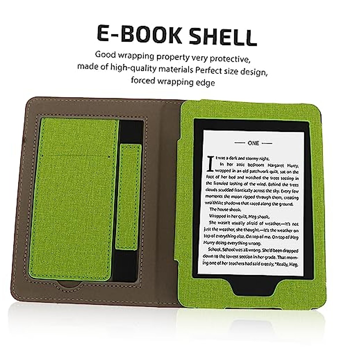 UKCOCO Tablet Case E-Reader Cover for E- Reader Ebook Reader Case Reader Tablet E-Reader Protective Case Auto Wake Protective Case E-Reader Cover Green Imitation Leather Paper Hand Rest