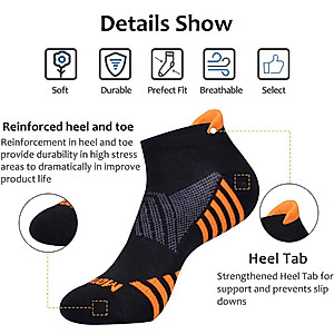 JOYNÉE Mens Ankle Athletic Socks Low Cut Week Socks for Sports Running 7 Pack,Black,Sock Size:10-13