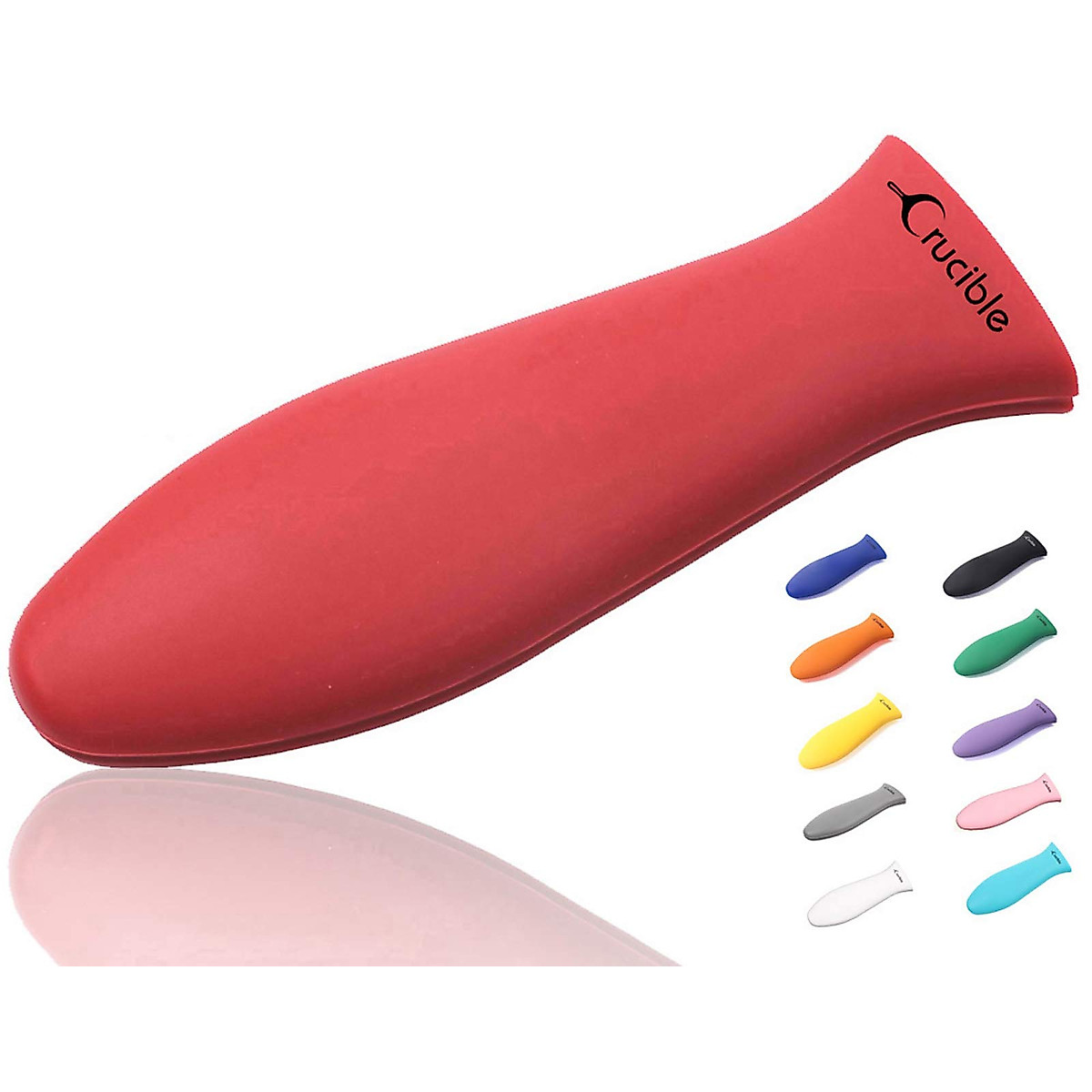 Silicone Hot Handle Holder, Potholder (Large Red) for Cast Iron Skillets, Pans, Frying Pans & Griddles, Metal and Aluminum Cookware Handles - Sleeve Grip, Handle Cover