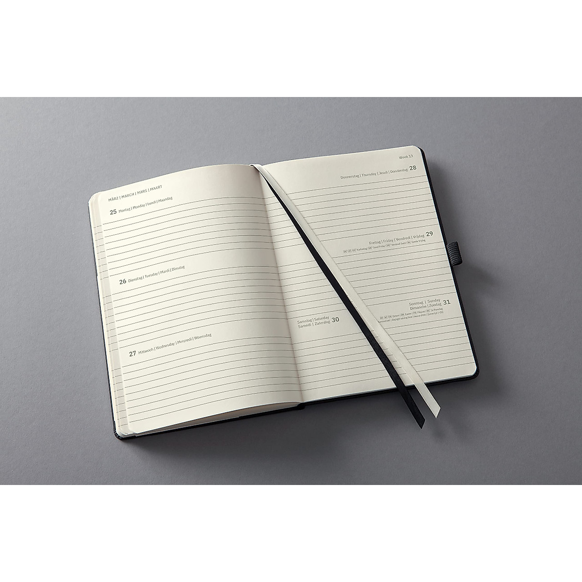 SIGEL C2413 Conceptum Weekly planner 2024, approx. A6, black, hardcover, 2 pages = 1 week, 176 pages