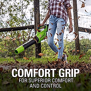 Greenworks 2 x 24V (48V) Cordless Axial Leaf Blower (125 MPH / 515 CFM / 125+ Compatible Tools), (2) 2.0Ah Batteries and Dual Port Charger Included