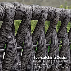 PURPLE LEAF Patio Conversation Set 4 Pieces Aluminum Frame Rope Outdoor Patio Furniture with Coffee Table, All-Weather Modern Deep Seating Sofa Set, Outdoor Patio Set with Cushions, Ascona