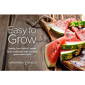 Watermelon Seeds for Planting - Sugar Baby Heirloom Variety, Non-GMO Fruit Seed - 2 Grams of Seeds Great for Outdoor Garden by Gardeners Basics