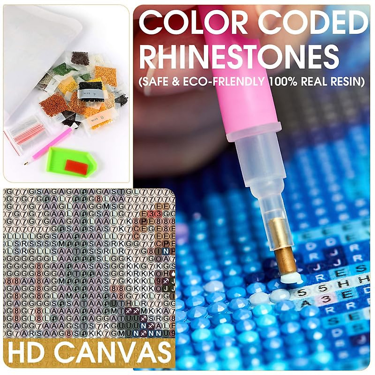 Bimkole 5D Diamond Painting Kits, Full Drill DIY Rhinestone Embroidery Set Paint with Diamonds Art by Number Kits Cross Stitch Home Wall Craft Decoration (12x16 inch)#b193