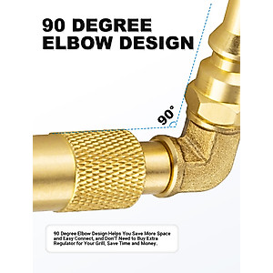 SARDVISA Portable 1/4 Inch RV Quick Connect Fitting, Brass 90 Degree Elbow Propane Conversion Adapter for Blackstone Tabletop Grill - 17 Inch and 22 Inch Portable Gas Griddle