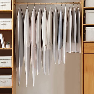 Perber Hanging Garment Bags Clear Suit Bag (Set of 12) Lightweight Dust-Proof Clothes Cover Bags with Full Zipper for Closet Storage and Travel -24'' x 40''/12 Pack