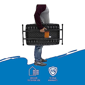 Iceberg IndestrucTable TOO 1200 Series, Personal Folding Table, Indoor/Outdoor, Commercial Grade, Charcoal, 19.5” L x 30” W x 28" H