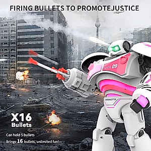 AIROBOTS Robots Toy for Kids, Robot Toys for Toddlers,Smart Programmable Interactive RC Robot, Present for 4 5 6 7 8 9 Years Old Kids Boys and Girls,Pink