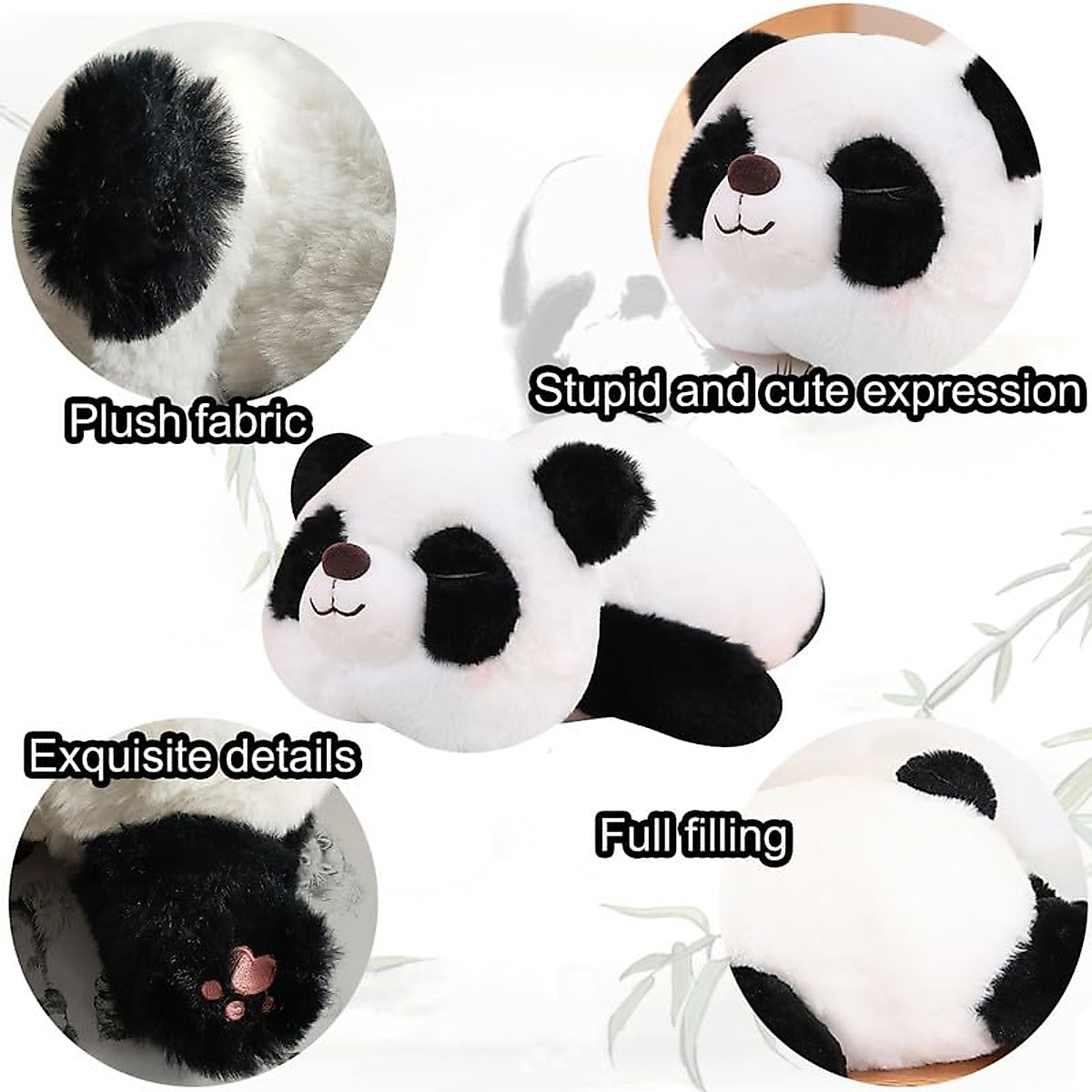 Evlooe Cute Panda Plush Toy, Panda Bear Stuffed Animal Plush Pillow Soft Cartoon Panda Plushies Body Pillow Gifts for Kids Girls(30cm/11.81inch)
