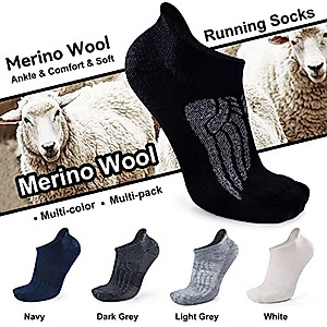 Busy Socks Womens Black Socks Wool, Mens Soft Moisture Wicking Anti Odor Ultra-Comfortable Cycling Socks with Arch Support, Black, Medium 3 Pairs