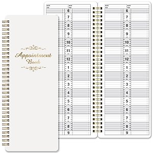 Appointment Book – Undated Salon Appointment Book, 15 Minute Intervals Day Planner, 4.5’’ x 11.5’’ Daily＆Hourly Schedule Book, 2 Column＆200 Pages, Strong Twin-Wire Binding, Hardcover, SPA Organizer