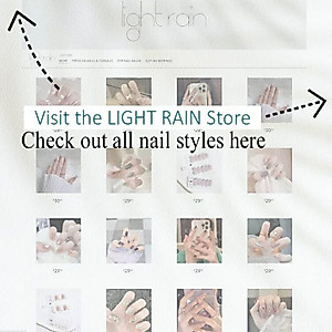 Light Rain Small Size Hand-made Press on Nails, 3D Gel UV Finished False nails with Design by Professional Manicurist