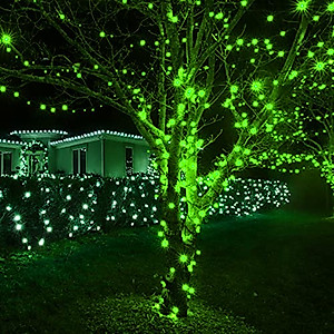 Uptotop Christmas 100 Count String Light, 20FT Plug in Waterproof String Light Decorations for St. Patrick's Day Party Carnival Supplies, Outdoor Yard Garden Decor (Green)