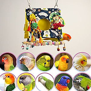 PANQIAGU Warm Parrot Bird Nest Hut Hammock Tent Parakeet Cage Bird Nest Snuggle Hut Bird Nest House Hanging Hammock Velvet Bird Cage Accessories Sleeping Bed for Small Medium Parrots Parakeets