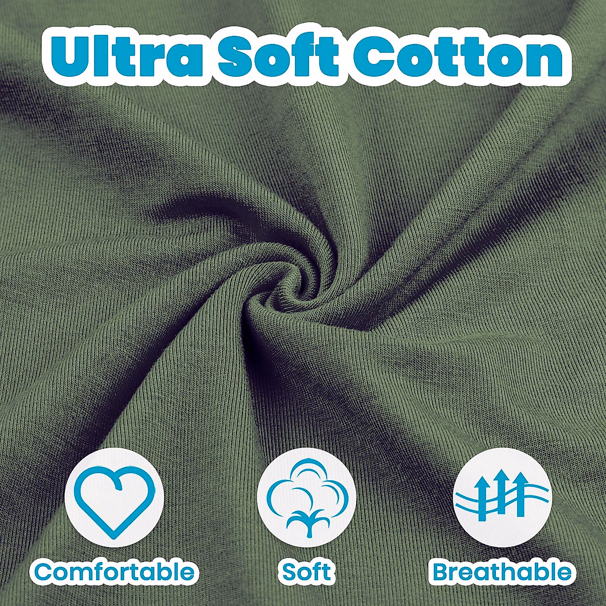 Newborn Baby Knotted Gown, Super Soft Silky Infant Long Sleeve Sleeper with Tie Bottom, Baby Girl and Boy Sleep Gown with Mittens, Bow, and Hat Set Army Green