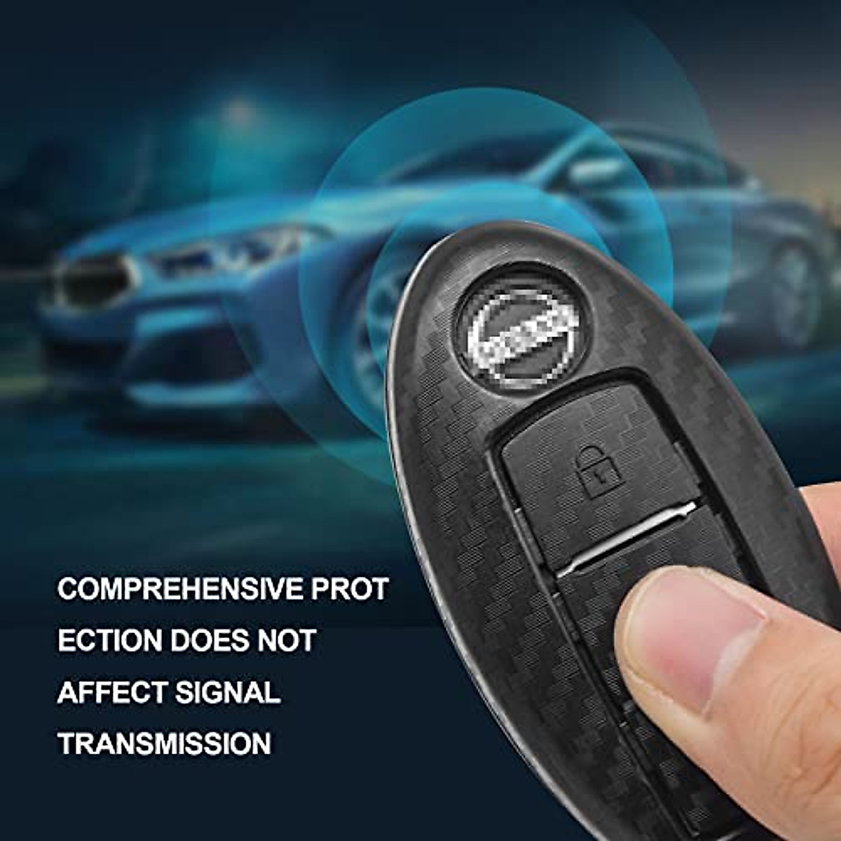 SK CUSTOM Key Fob Case Compatible with Infiniti EX35 EX37 FX35 FX37 FX45 FX50 Q70 QX70 QX50 for Nissan 370Z Armada Cube Juke Leaf Murano Pathfinder Quest Rogue Titan Versa 3 Button Keyless