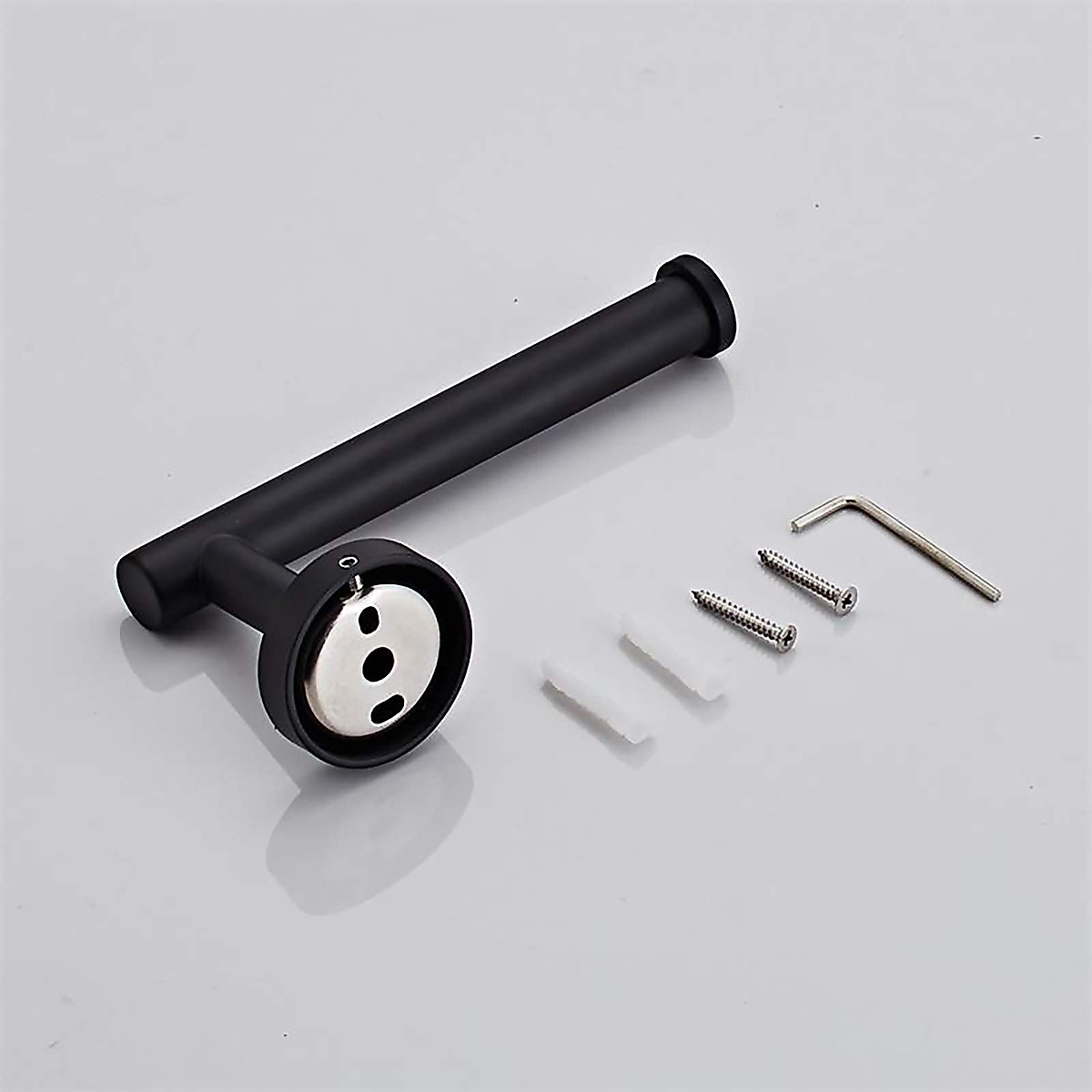 5 PCS Matte Black Bathroom Hardware Set,304 Stainless Steel Towel Rack Set Round Wall Mounted Includes 16" Hand Towel Bar,Toilet Paper Holder,3 Towel Hooks Bathroom Accessories Kit (Black)