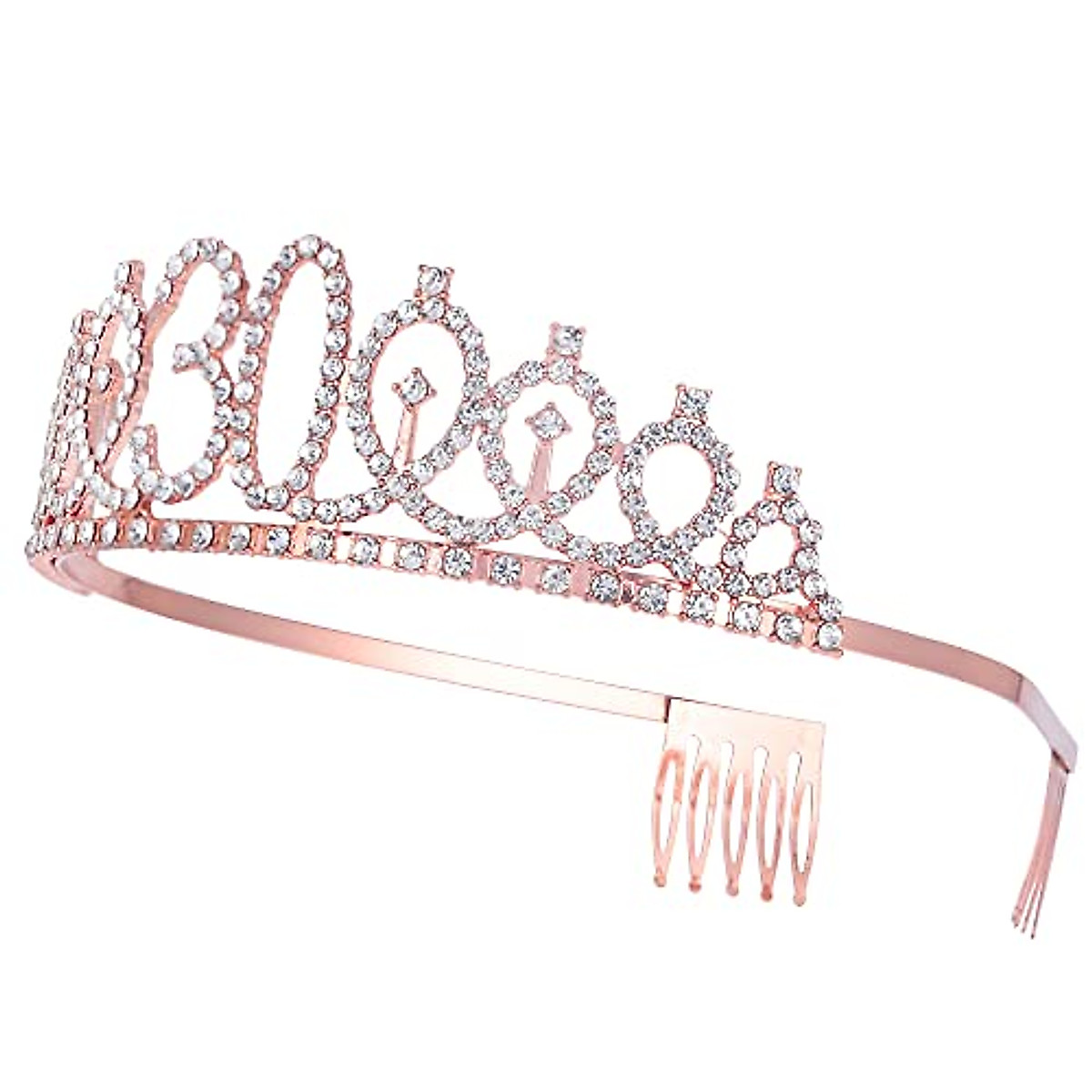 JunyRuny Dirty 30 Birthday Decorations for Her Birthday Sash and Tiara Rose Gold Crown Birthday Gifts for Women 30-Year-Old Happy Birthday Decorations 30th Birthday Party Favor Supplies