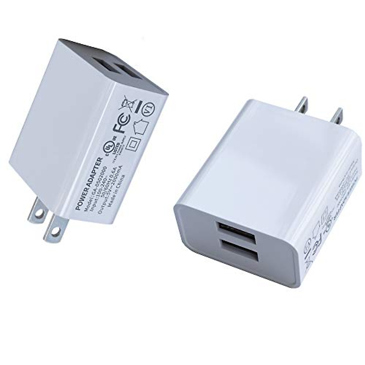 Wall Charger, USB Adapter, SUPWISER 2 Pack 10W Dual Port Quick Charger Plug Cube Replacement for iPad iPhone 11/XR/XS/8/7/6S/6 Plus,Samsung Galaxy S7/S6/S5 Edge, LG, HTC, Moto, Kindle and More