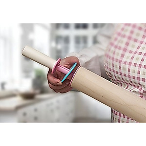 Bakelicious Adjustable Rolling Pin, Wood and Nylon, 12-Inch Barrel