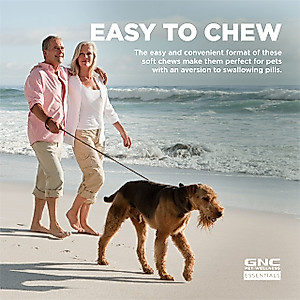 GNC Pets Essentials Digestion Supplements for All Dogs 60ct 2.2g Soft Chews Bacon Flavor 12oz Reusable Container | Daily Supplements for Dogs Digestion (FF15595)