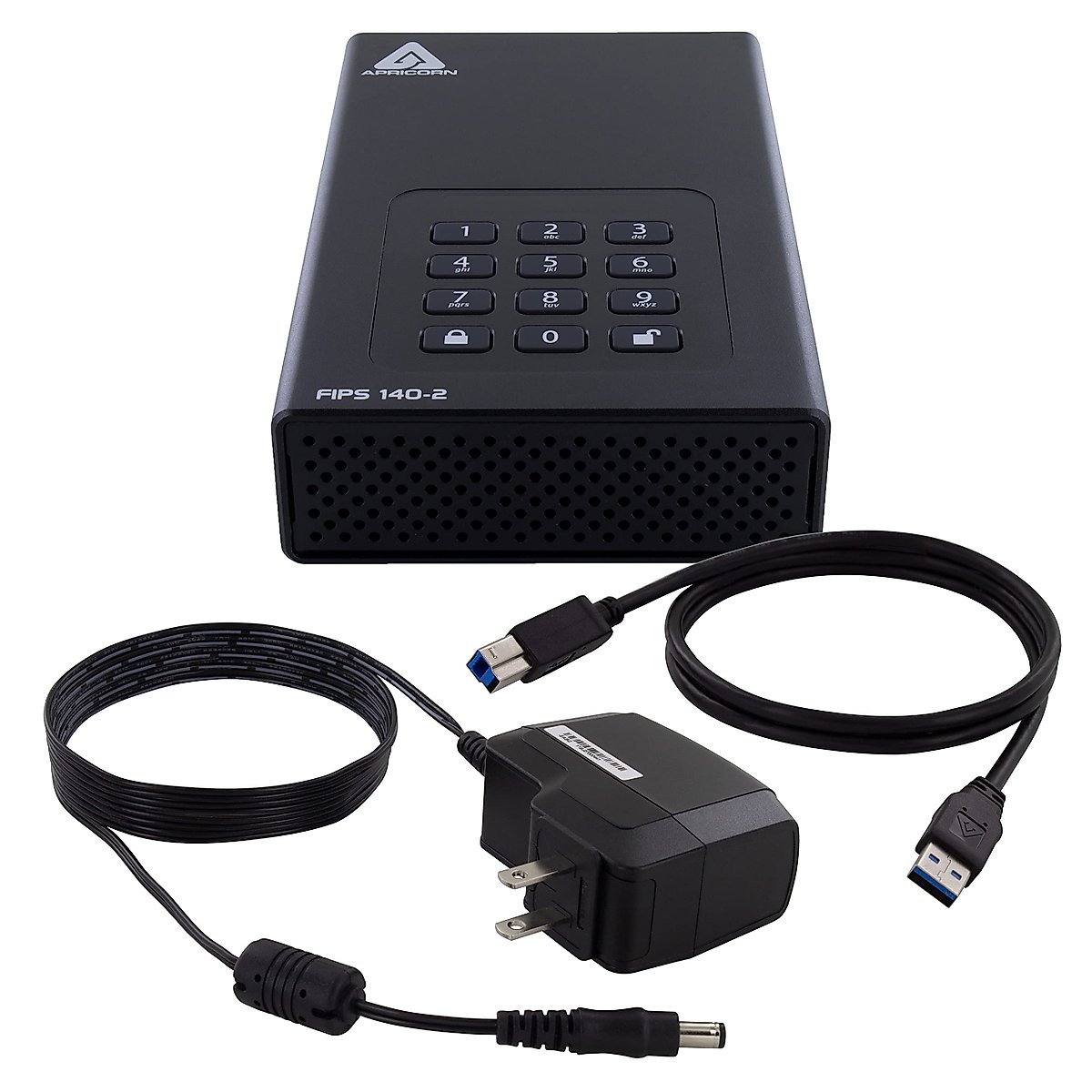 Apricorn 16TB Aegis Desktop Padlock FIPS 140-2 Validated 256-Bit Encrypted Hard Drive (ADT-3PL256F-16TB)