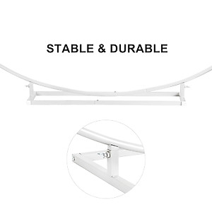 6.6FT Round Backdrop Stand, Wedding Metal Circle Balloon Arch Kit Frame Flower Ring Stand for Wedding Birthday Party Ceremony Anniversary Graduation Photo Background Decoration, White