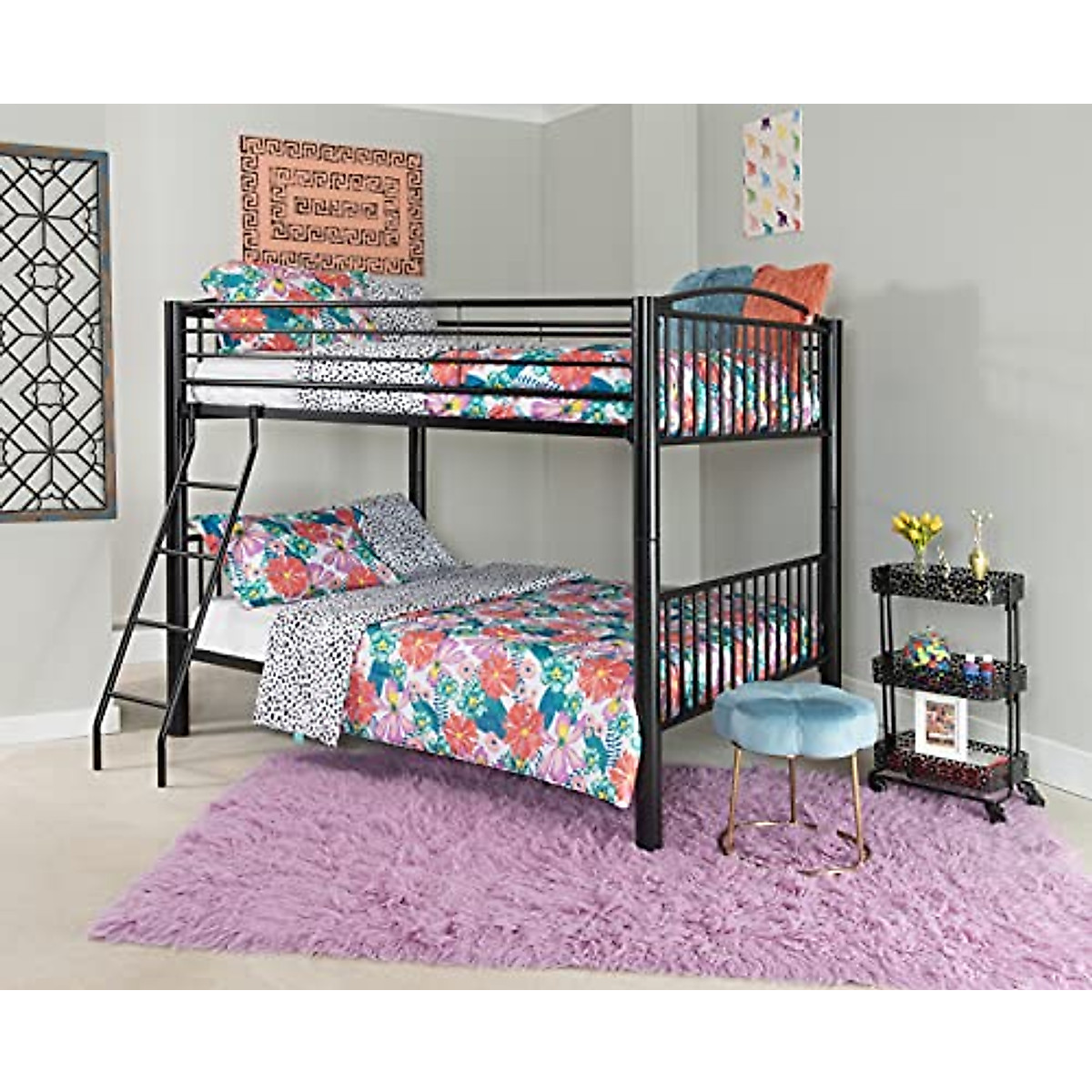 Powell Heavy Metal Bunk Bed, Full-Over-Full, Black