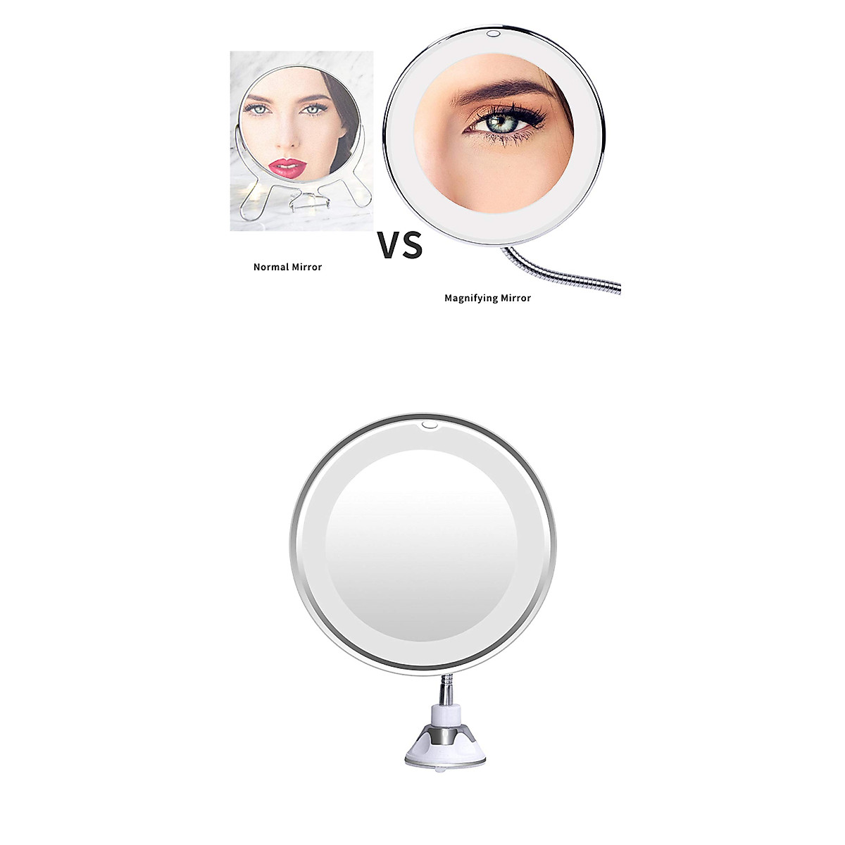 FQYYDD Illuminated Makeup Mirror 10X Adjustable Makeup Mirror With Led Light Amplification