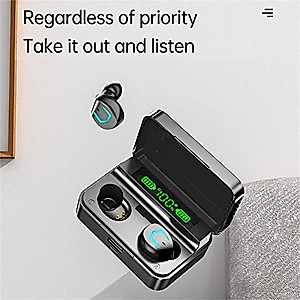 HiFi Bluetooth Earbuds, Digital Display Touch-Control,Intelligent Noise Reduction LED Intelligent Digital Display, 8D Stereo Sports Earbuds