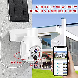 VAIMEST Security Cameras Wireless Outdoor 2k Solar Powered PTZ WiFi Home Camera PIR Motion Recording Two-Way Audio Spotlight Night Vision UBox APP S700