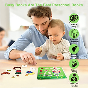 Montessori Toys for Toddlers, Body Learning Toys for Kids Toddlers, Learning Binder Sturdy Book Toddler Activity Educational, Early Learning Toys Book for 2 3 4 Year Old Boys & Girls