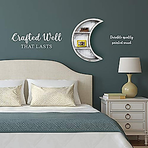 4simplethings Rustic Moon Shelf Decor, for Wall Mounted Moon Shelf, Display Shelves, Wooden Floating Shelves, Beautiful Moon Wall Decor, Use As Hanging Shelves for Wall