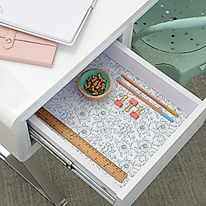 Con-Tact Brand Creative Covering, Self-Adhesive Shelf Liner, Multi-Purpose Vinyl Roll, Easy to Use and Apply, 18'' x 16', English Rose Blue