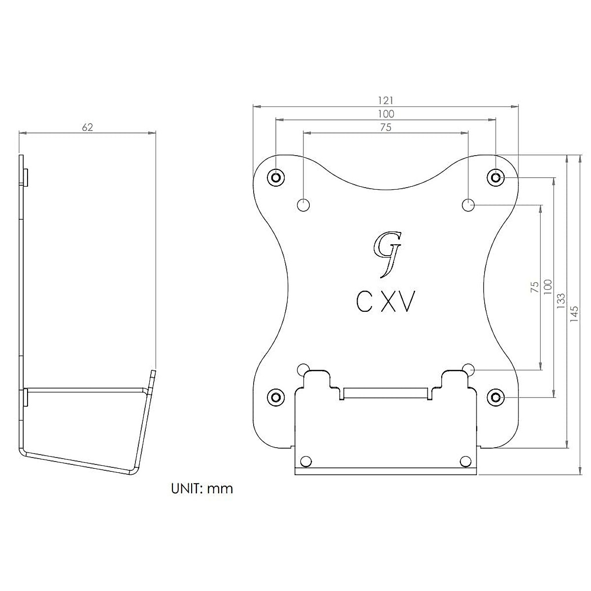 Gladiator Joe Samsung Monitor Mount VESA Bracket Adapter for Samsung Curved Monitors, Compatible with Samsung Models U32R590, U32R590C, U32R592, U32R591