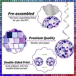 Disco Ball Party Hanging Swirls 70s Disco Birthday Party Decoration Disco Ball Themed Swirl Ceiling Disco Party Hanging Streamer for 70s 80s Party Baby Shower Supplies