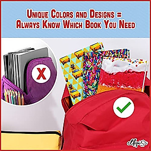 Fun Design, Easy Apply Book Covers 3 Pack. Stretchable Jumbo Jackets Fits Most Hardcover Textbooks Up to 9 x 11". Adhesive-Free, Nylon Fabric Protectors. Washable and Reusable Student School Supply