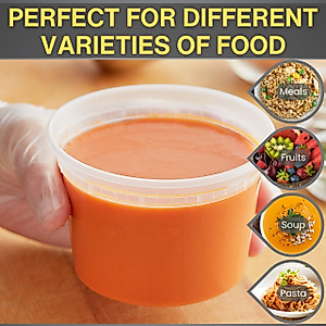 Smygoods 16oz Plastic Deli Containers with Lids - 80 Count, Stackable, BPA Free, Clear…