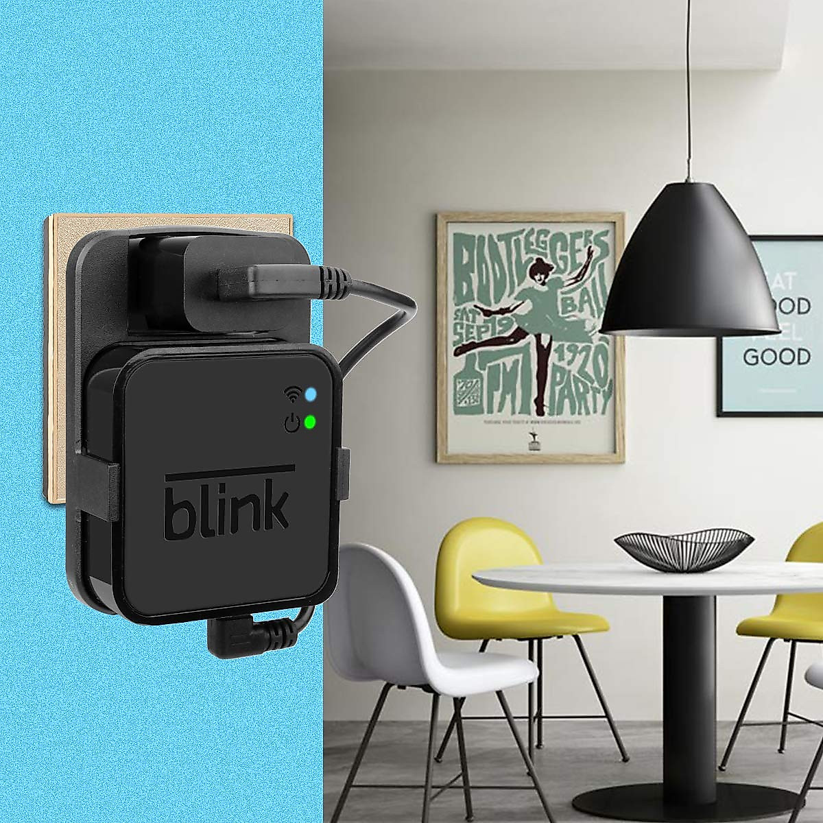 Outlet Wall Mount for Blink Sync Module 2, Mount Bracket Holder for Bink Ourdoor Indoor Camera Security with No Messy Easy to Move (Black)