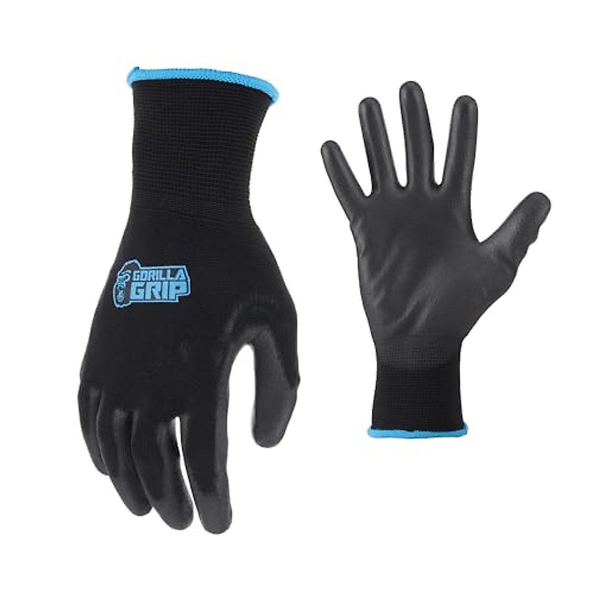 Gorilla Grip Gloves, Max Grip, All Purpose Work Gloves, Slip Resistant, Nylon Shell, Large, 10 Pairs