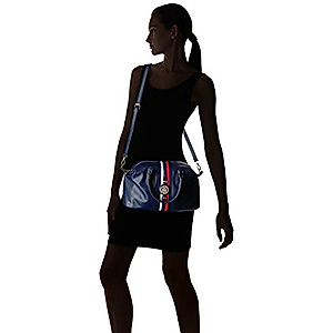 Tommy Hilfiger Jaden Satchel Crossbody Bag, Navy Polyvinyl Chloride