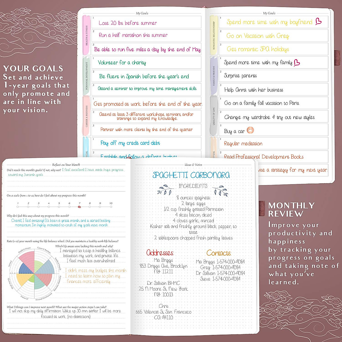 Legend Planner PRO Hourly Schedule - Weekly & Daily Organizer with Time Slots. Appointment Book Journal for Work & Personal, A4 (Rose Gold)