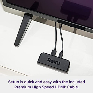 Roku Premiere Streaming Media Player HD/4K/HDR Simple Remote and Premium HDMI Cable, Black & Bundle Swanky Cables HDMI Cable, 3920R