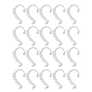Generic 20Pcs DIY Ear Cuff Wrap Long Chain Tassel Drop Earrings Ear Crawler DIY Earrings Silver