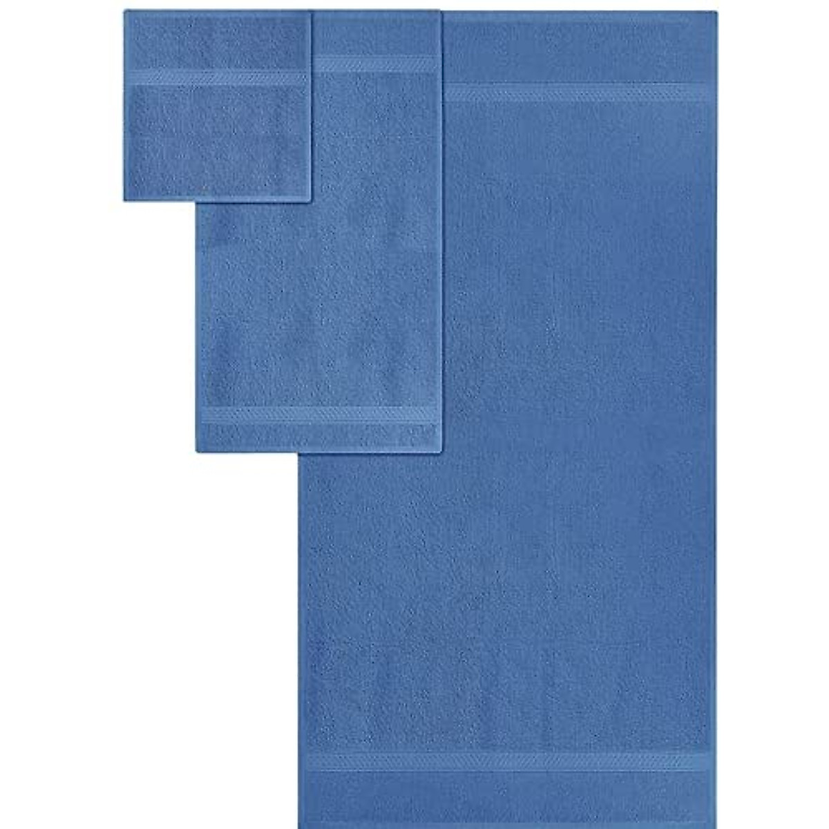 Mainstays Value 10-Piece Towel Set | 100% Light Terry Cotton (Office Blue)