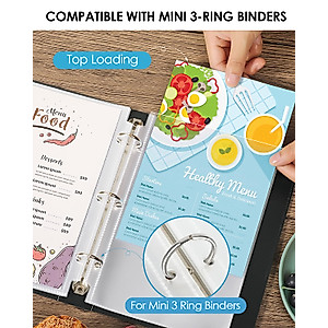 KTRIO Heavyweight Sheet Protectors 5.5 x 8.5 inch, Clear Page Protectors for Mini 3 Ring Binder, Plastic Sleeves for Binders, Top Loading Paper Protector, 60 Pack