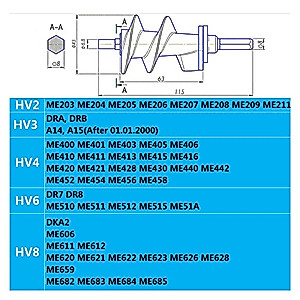 YUAILI store 115mm Meat Grinder Screw Auger Spare Parts Feedscrew SS-989843 Fit For Moulinex HV2 ME20 HV3 HV4 DR7 ME4 ME51 HV8 Kitchen Appliance